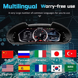 Car LCD Dashboard 12.3in Multimedia Screen Meter for Maserati GranTurismo 2004-2012 Digital Dash Cluster Monitor Accessories