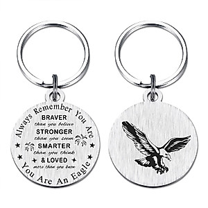 SOUSYOKYO American Eagle Gifts, Eagel Keychain, Eagles Gifts for Men Women Teenage Boys Girl Valentines Day, Eagles Stuff Keepsake Decorations