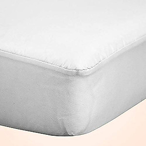 Sealy Allergy Protect Antimicrobial Waterproof Fitted Toddler Bed and Baby Crib Mattress Pad Cover Protector, Noiseless, Machine Washable and Dryer Friendly, 52" x 28" - White