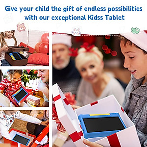 ApoloSign Kids Tablet 7 inch, 2+32GB Storage, Android 13 Tablet for Kids, Parental Control, Pre-Installed Educational Apps & YouTube Kids, 3000mAh Battery, Dual Cameras, EVA Protective Case, Blue