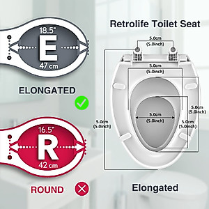 Toilet Seat with Built-In Potty Training Seat, Elongated Toilet Seat Cover with Soft Close Hinge Magnetic Kid Lid Non-Slip Seat Bumpers Toilet Lid for Elongated or Oval Toilets Fits Adult and Child