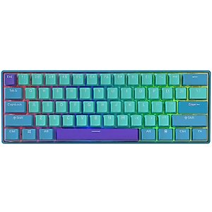 BOYI 60% Cherry MX Switch Green Mini Mechanical Keyboard, 61 Key Mini RGB PBT Keycap Type-C Wired NKRO Programmable Mechanical Gaming Keyboard(Cherry MX Brown Swtich)
