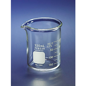 PYREX Heavy Duty Griffin 1003 250mL Beaker Double Scale Graduated; 12pk