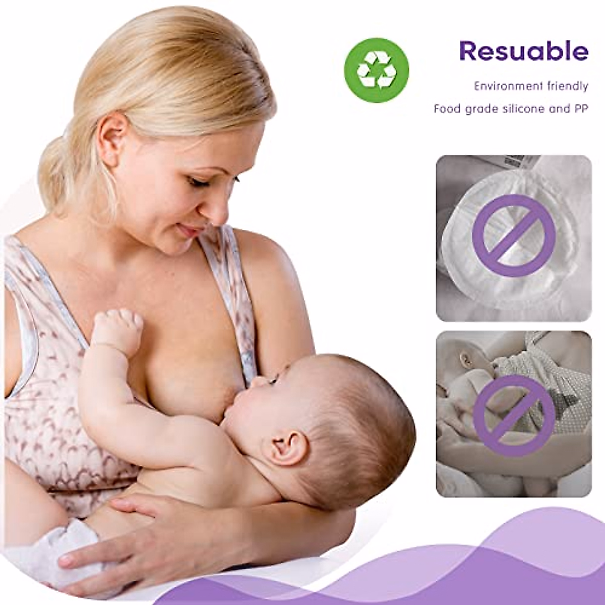 Termichy Milk Collector for Breastfeeding - Soft Breast Shells for Sore Nipples (2 oz/75 ml, 2 pcs)