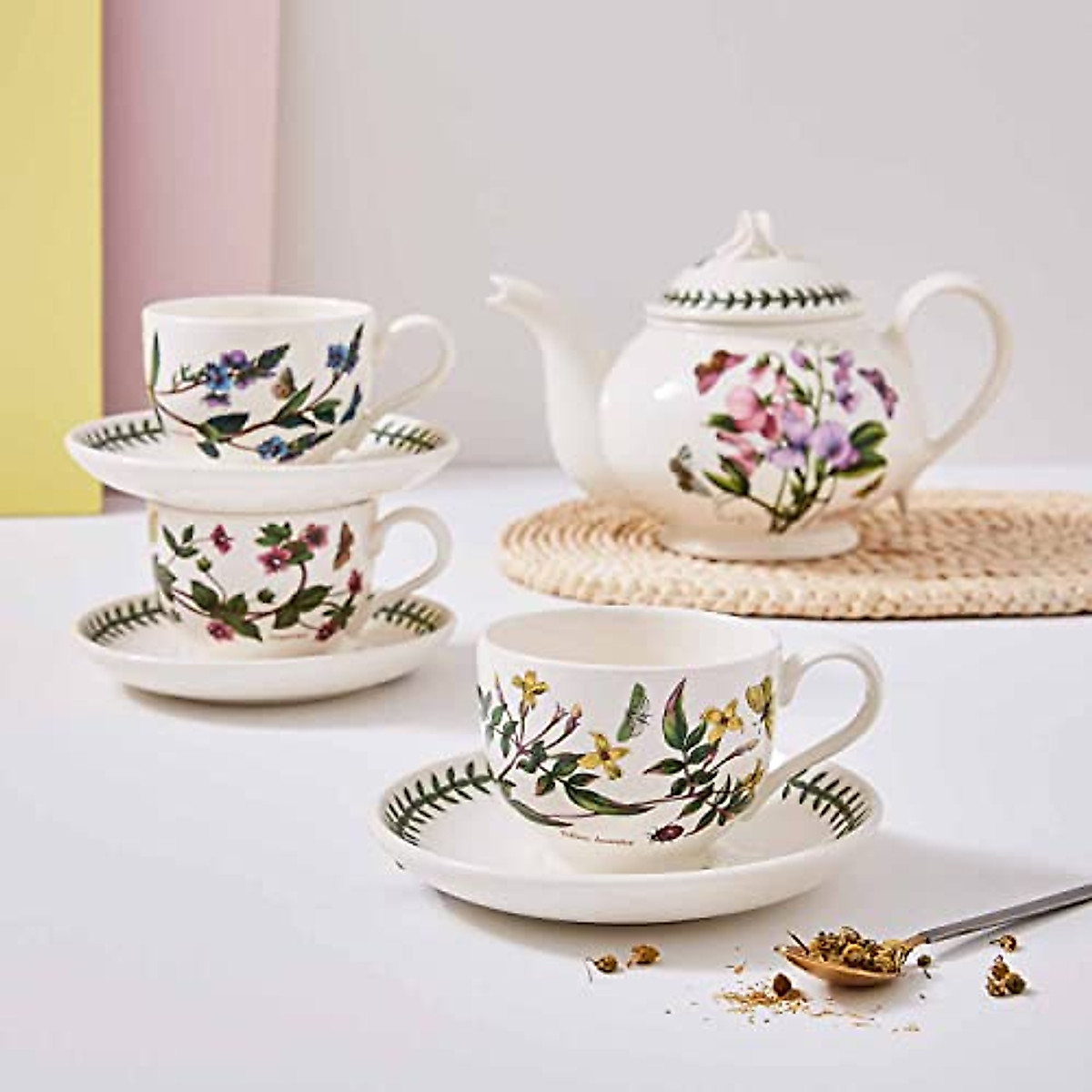 Portmeirion Botanic Garden Set of 6 Teacups & Saucers (T) (Assorted Motifs)