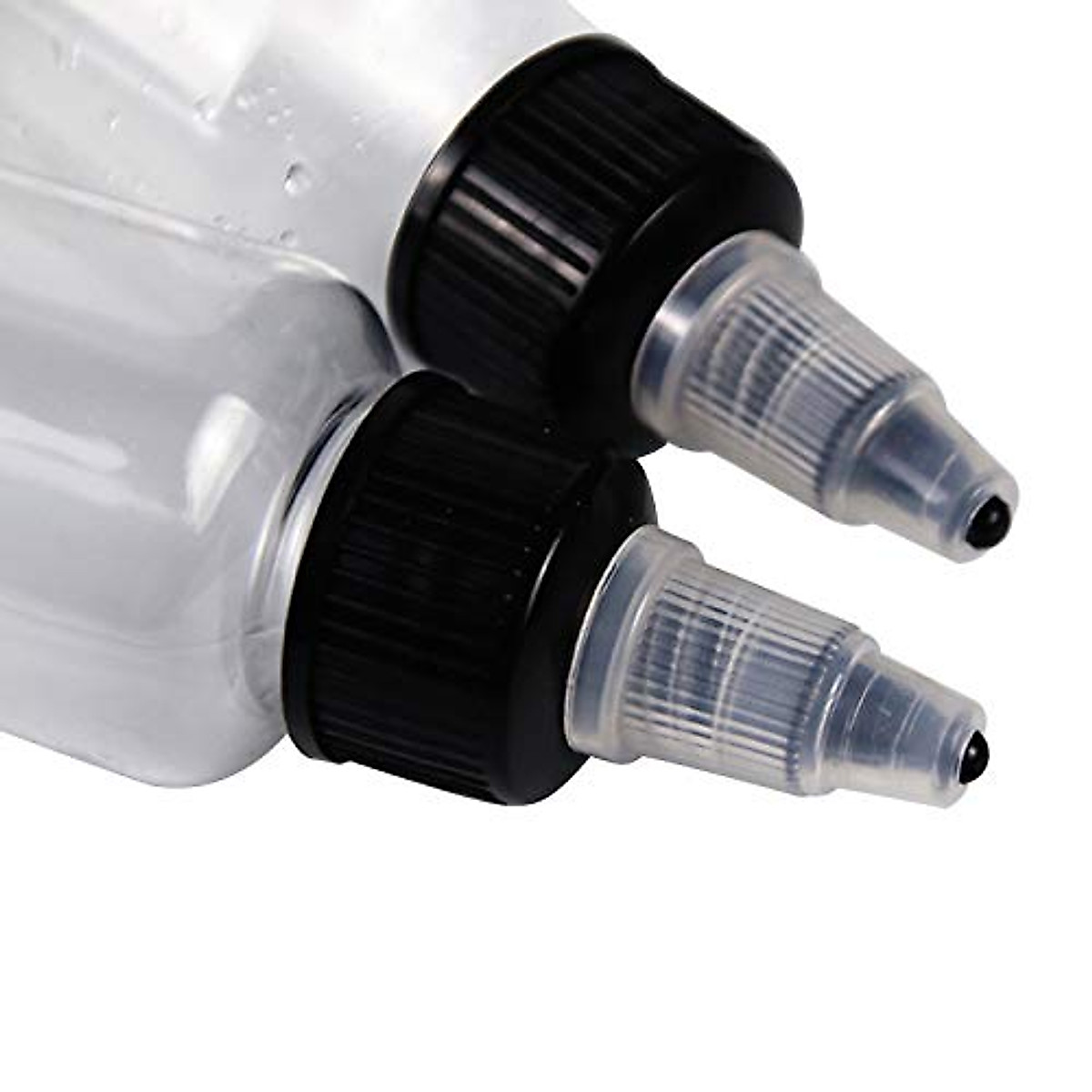 FEOOWV 24Pcs 2oz/60ml Plastic Squeeze Dispensing Bottles with Black Twist Cap, Multi Purpose Bottle for Crafts, Art, Glue, Liquid，Kitchen,Household