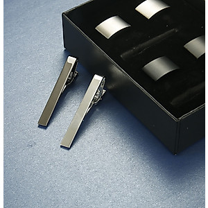 FIBO STEEL Tie Clips Cufflink Set for Men Classic Wedding Cufflinks Mens Dad Birthday Gifts