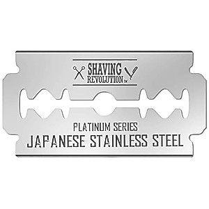 50 Count Double Edge Razor Blades - Men's Safety Razor Blades for Shaving - Platinum Japanese Stainless Steel Double Razor Shaving Blades for Men for a Smooth, Precise and Clean Shave