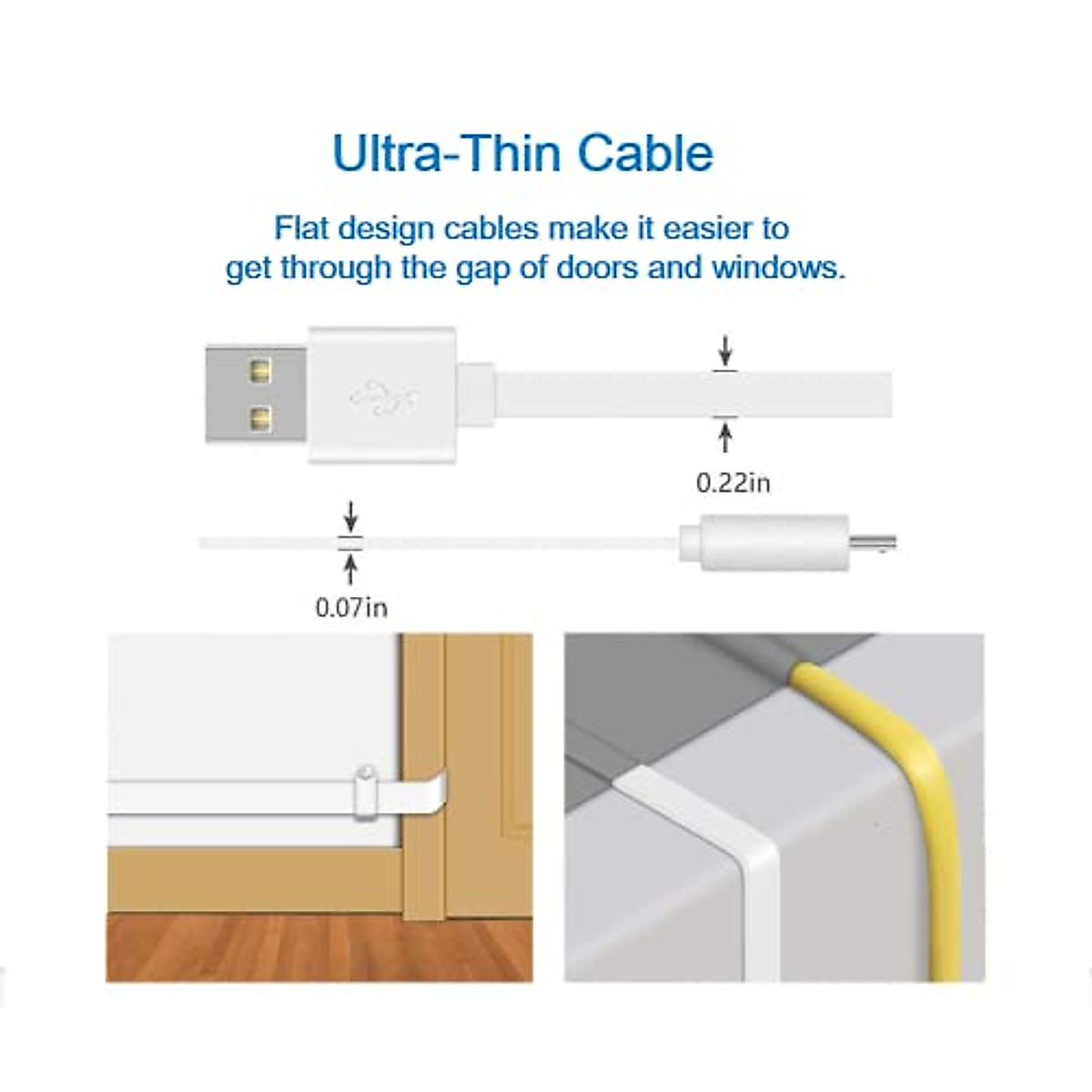 DIANMU 20FT Magnetic Charging Cable with Charger for Arlo Pro 3/Pro 4/Ultra/Ultra 2 Camera,Outdoor Power Cable and Power Adapter for Arlo(Not for Arlo Pro 3 Floodlight/Pro/Pro 2/Essential),2 Pack