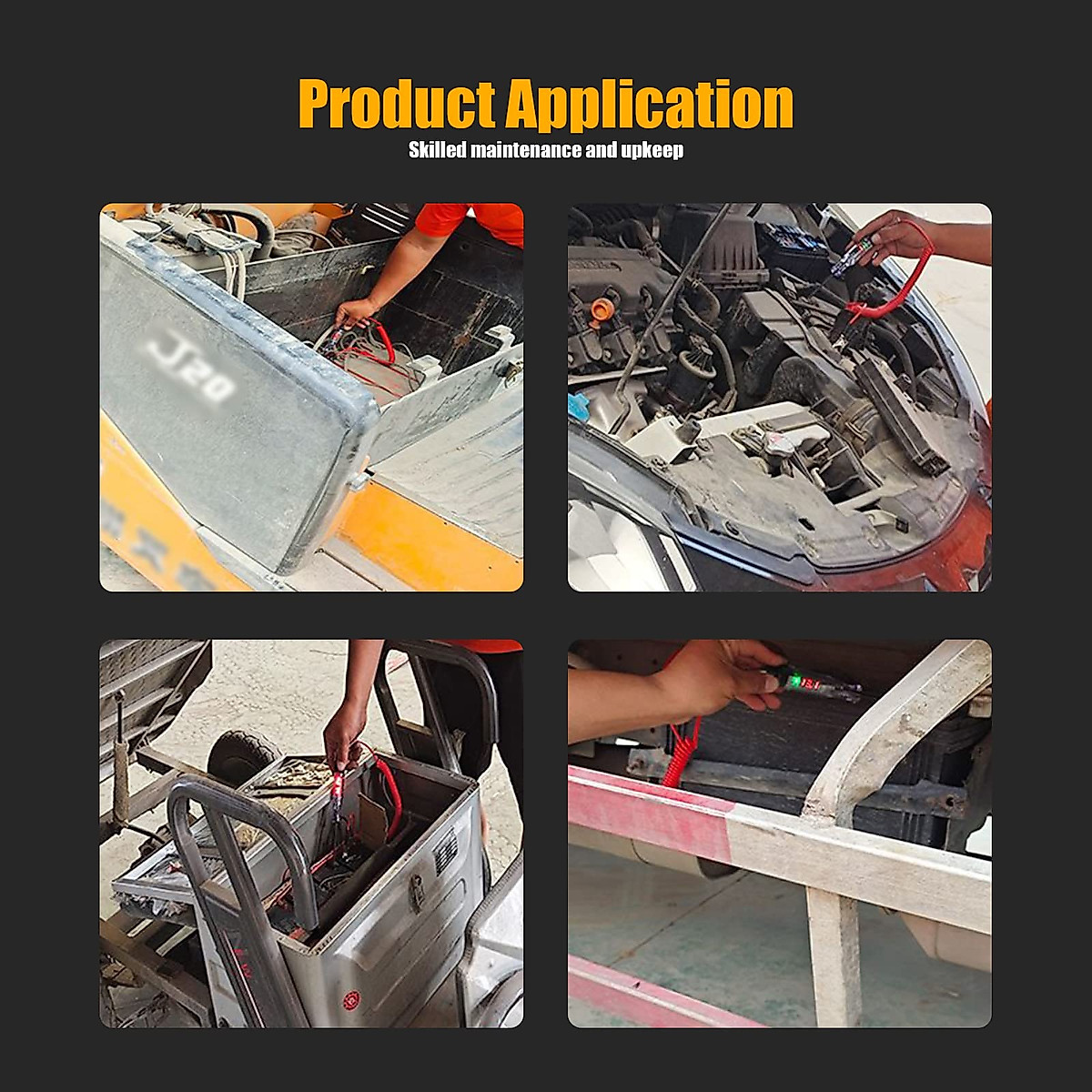 Fogfar Pack-1 Car Test Light, 3V/3V/6V/12V/24V Car Digital Display Electric Pen, Heavy Duty Light Tester with Voltmeter, Multifunction Induction Test Pen (Red)