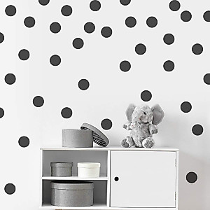 StickerDeen | Polka Dot Circles Round Shape Style Decoration Removable Wall Art Vinyl Decal Stickers | (Pack of 112) (Black)