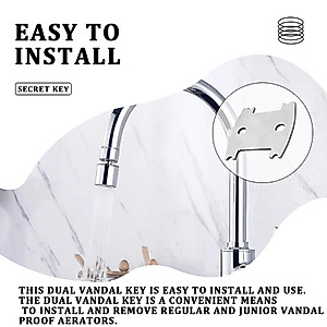 015425-45 Dual VR Vandal Proof Aerator Key fit for Moen kitchen faucet,kohler faucet,works on the commercial kitchen sink,sink faucet removal tool, Silver