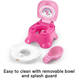 Fisher-Price 3-in-1 Unicorn Tunes Potty Training Toilet Ring and Step Stool for Toddlers