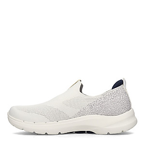 Skechers mens Gowalk 6 - Stretch Fit Slip-on Athletic Performance Walking Shoe, White/Navy, 9.5 US