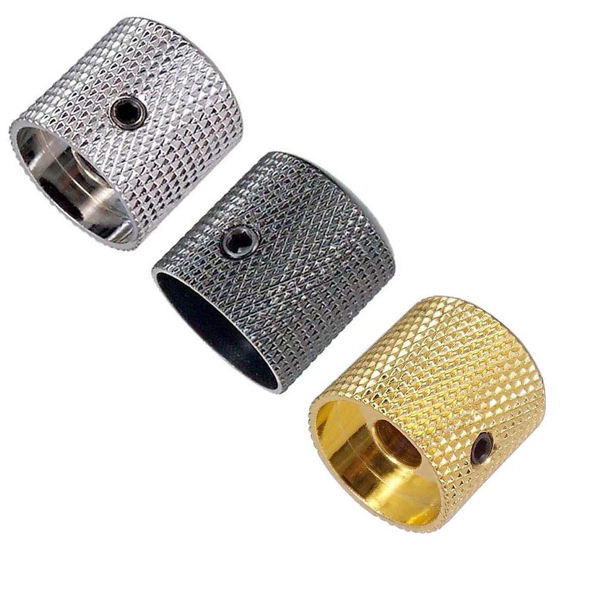 Pack of 4pcs Dome Knob Volume Tone Control Knobs for Electric Guitar Bass Screw Type (Black)