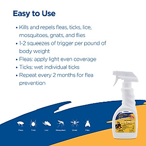 Zodiac Flea & Tick Spray for Dogs, Cats, Puppies & Kittens 16 fluid ounces