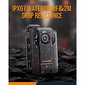 YULONGDT 1440P Body Camera, 128GB Body Cameras with Audio and Video Recording, Wearable Body Camera for Police, Personal, Infrared Night Vision, 3300mAh Battery for Civilian, Law Enforcement