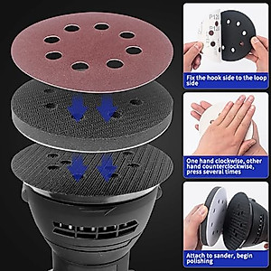4 Pack Upgraded Foam Sanding Pads for Orbital Sander, 5 Inch 8 Holes Orbital Sander Surfprep Foam Pad, Hook and Loop Soft Density Interface Pads with Soft & Hard Cushion Sponge Buffer by Elechiakan