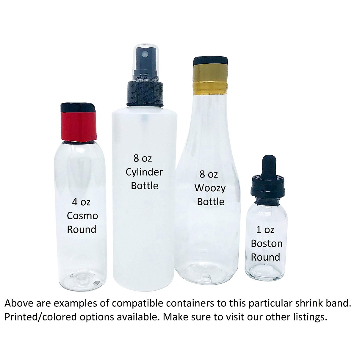 48 x 28 mm Clear Perforated Shrink Band for Child-Resistant Liquid Bottles, Woozy Bottles, Large Boston Round Bottles and More. [Compatible Diameter Range: 3/4" – 1”] - Bundle of 250
