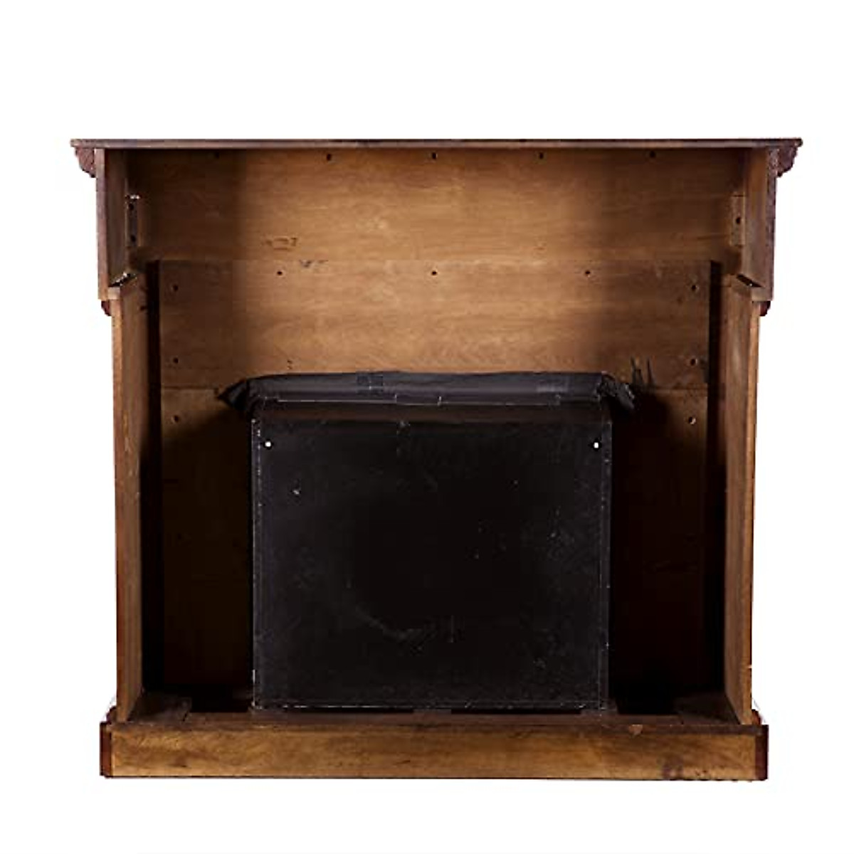 SEI Furniture Calvert Electric Carved Floral Trim Fireplace, Espresso (AMZ8729EF)