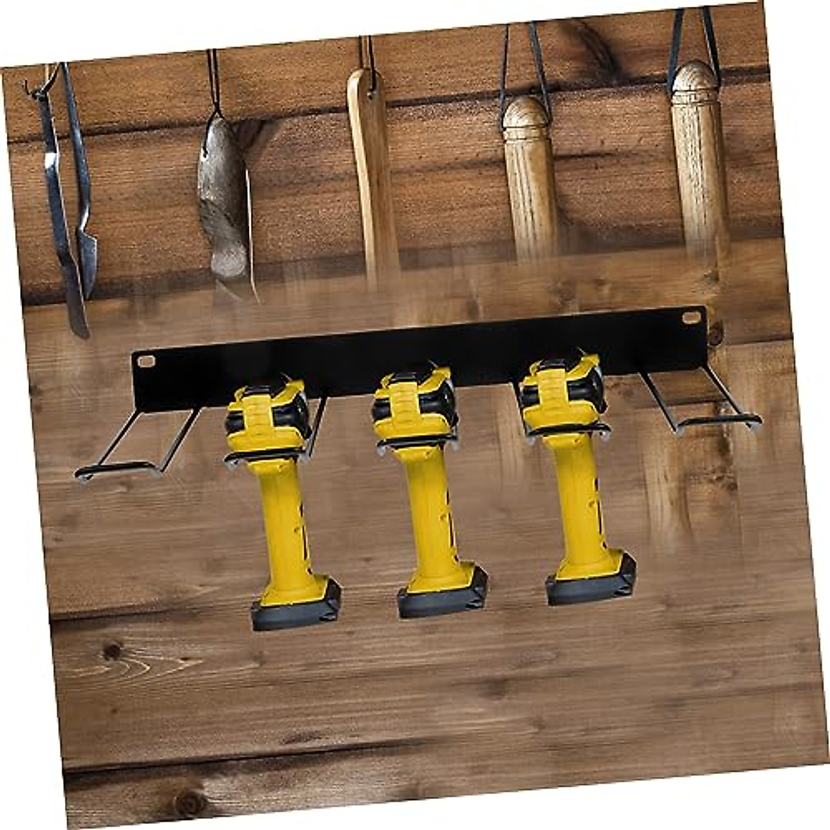 FONDOTIN Tool Holder Floating Tool Shelf Carbon Steel Black Garage Storage Rack Workshop Storage Shelf
