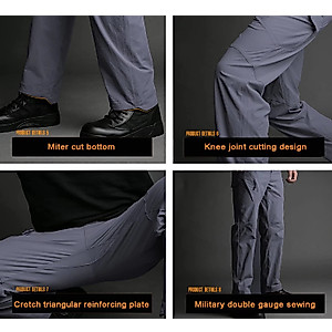 BIYLACLESEN Tactical Pants Men Lightweight Camping Pants Cargo Pants Men Hiking Pants Mens Outdoor Pants Work Pants for Men Quick Dry Pants Men Fishing Multi Pockets