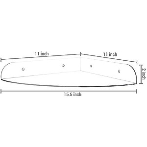 MyGift Premium Clear Acrylic Small Corner Shelf, Wall Hanging Display Floating Shelves, Set of 3