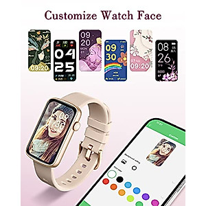 SHANG WING Smart Watches for Women Compatible with iPhone Android Phones, LYNN2 Slim Women's Watch Fitness Tracker Digital Watch with Heart Rate Monitor Pedometer Step/Sleep Tracker Waterproof Pink