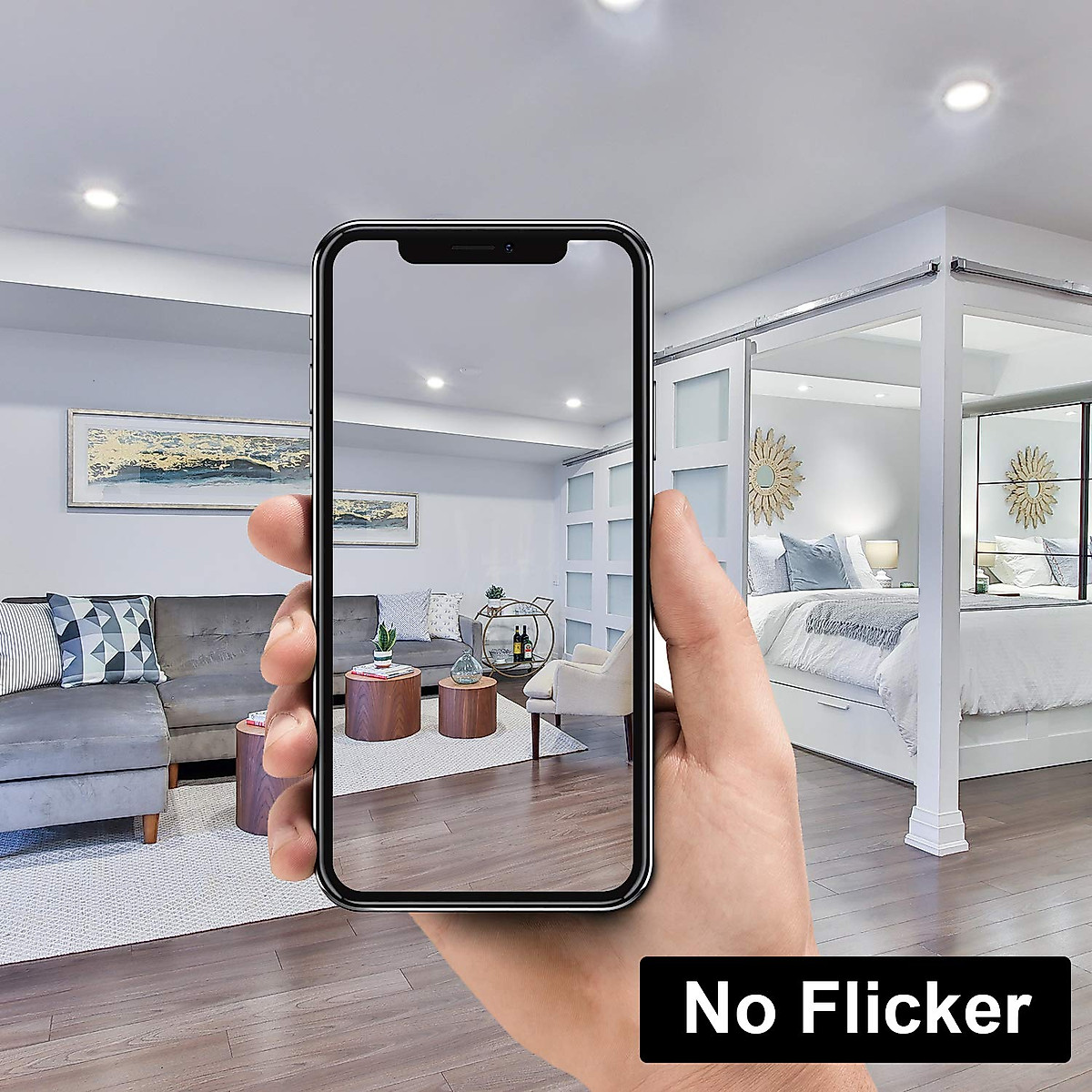 DiCUNO GU10 LED Bulbs 5W Daylight White 6000K, 500lm, 120 Degree Beam Angle, Spotlight, 50W Halogen Bulbs Equivalent, Non-dimmable MR16 LED Light Bulbs, 6-Pack