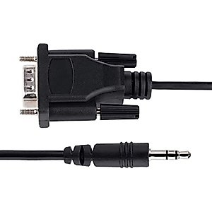 StarTech.com 3ft (1m) DB9 to 3.5mm Serial Cable for Serial Device Configuration, RS232 DB9 Male to 3.5mm Cable for Calibrating Projectors, Digital Signage, TVs via Audio Jack (9M351M-RS232-CABLE)