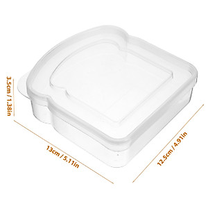 VINTORKY Set of Material Sandwich Containers Airtight Toast Boxes for Lunch Portable Sandwich Food Containers Lids for Work Camping Hiking