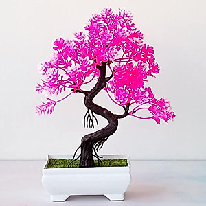 HXSCOO Faux Bonsai No-Watering Lightweight Decorative Beautiful Faux Flower Bonsai Fake Bonsai Faux Bonsai (Color : Green)