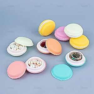 AUEAR, 30 Pack Macaroon Case, Mini Macaroon Box, Macarons Jewelry Storage Box, Macaroon Cute Pill Box Candy Organizer Travel Ring Earring Container