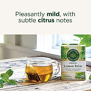 Traditional Medicinals Organic Lemon Balm Herbal Tea, Calming and Supports Digestion, (Pack of 2) - 16 Tea Bags