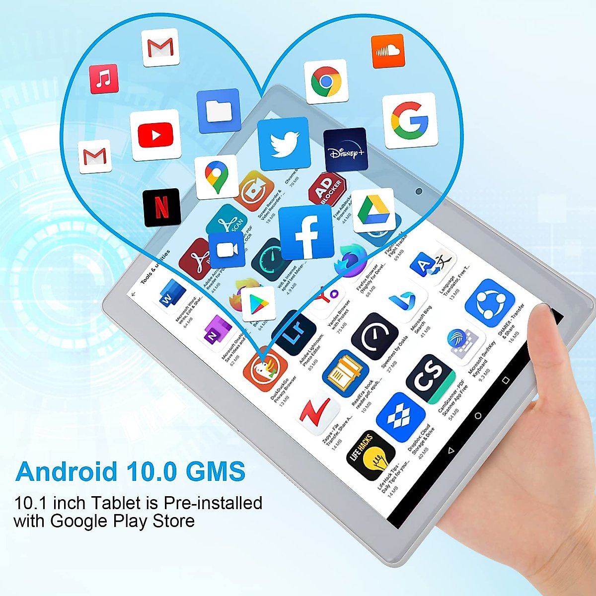 SZTPSLS 10.1 inch Tablet Android 10 Octa-core Processor 32GB Storage HD Touchscreen Tablets, 2MP+5MP Dual Camera, 1280x800 IPS Display, Support 4G Phone Call, Wi-Fi, Bluetooth