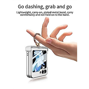 SHIEID for Samsung Z Flip 5 Case with Hinge Protection & Ring Holder Small Screen Protection Cover for Galaxy Z Flip 5 Case, Purple