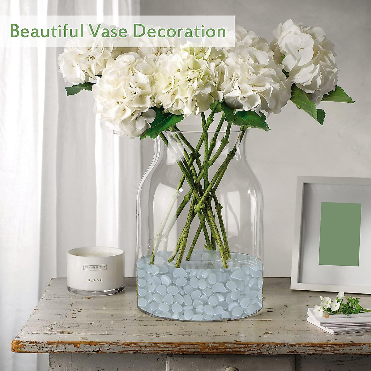 200pc Luminous Stone Glow Stones Pebbles Glow in The Dark Pebbles for Walkway Backyard Pathway Lawn Potted Plant Flower Decor,White