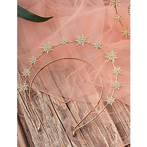 Halo Crown Stars Headband Star Crown Boho Wedding Bridal Prom Tiara