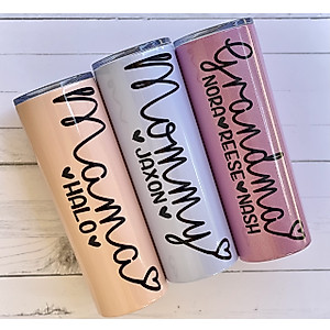 Mom Tumbler with Kid Names-Personalized Mom Tumbler-Mother's Day Gift-Mama Bear-New Mom Gift-Boy Mom-Girl Mom-Mama of Drama-Personalized Mom Gift-Mom Life-Mommy & Me