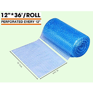 packbabol Bubble Cushioning Wrap Rolls 2-Pack, 12 Inch x 72 Feet 3/16" Air Bubble, Bubble Moving Wrap for Packing, Moving Supplies, Small business