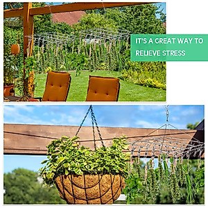 Bokon 4 Pcs Hanging Drying Rack for Herb Macrame Flower Drying Rack with 30 Stainless Clip Herb Dryer Hooks for Drying Herb Air Plants Spices Flowers Hydroponic Plants-Ready to Use with Ceiling Hook