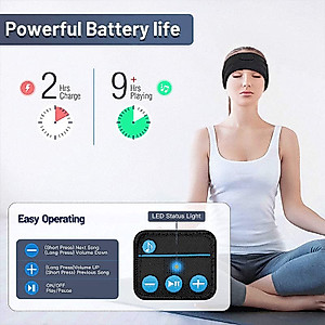 Sleep Headphones Wireless Music Sleeping Headbands Sports Headsets with Comfortable Earbuds for Side Sleepers Workout Jogging Yoga Insomnia Travel