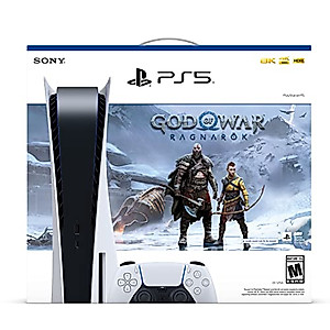 PS 5 Disc Version Gaming Console God of War Ragnarok Bundle with 4K UHD Blu-ray Player