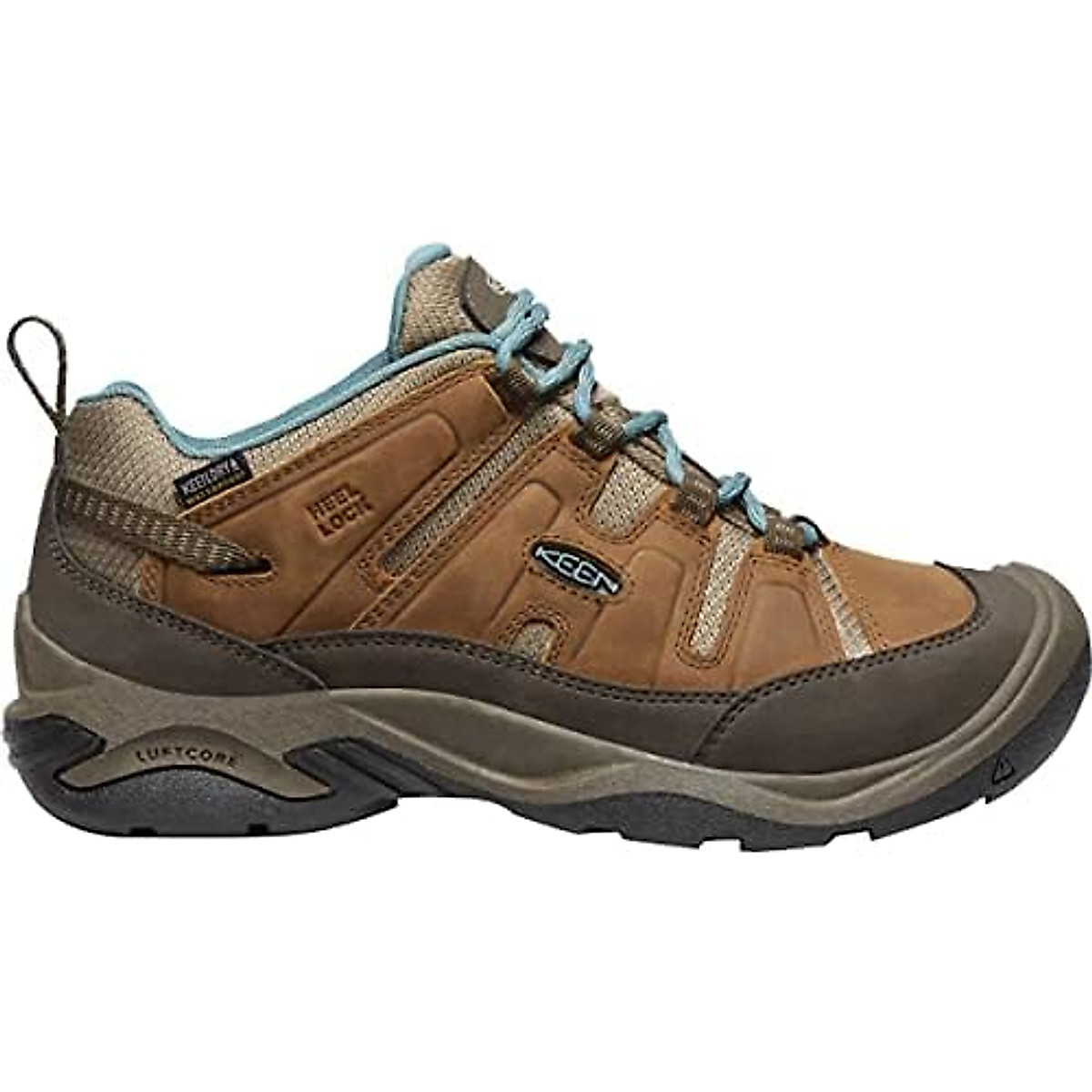 KEEN Women's Circadia Low Height Comfortable Waterproof Hiking Shoes, Syrup/North Atlantic, 10 Wide
