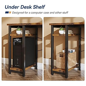 KKL L Shaped Desk with Hutch and Storage Shelves, 59" Inch Home Office Corner Computer Worstation Gaming Desk Rustic Brown