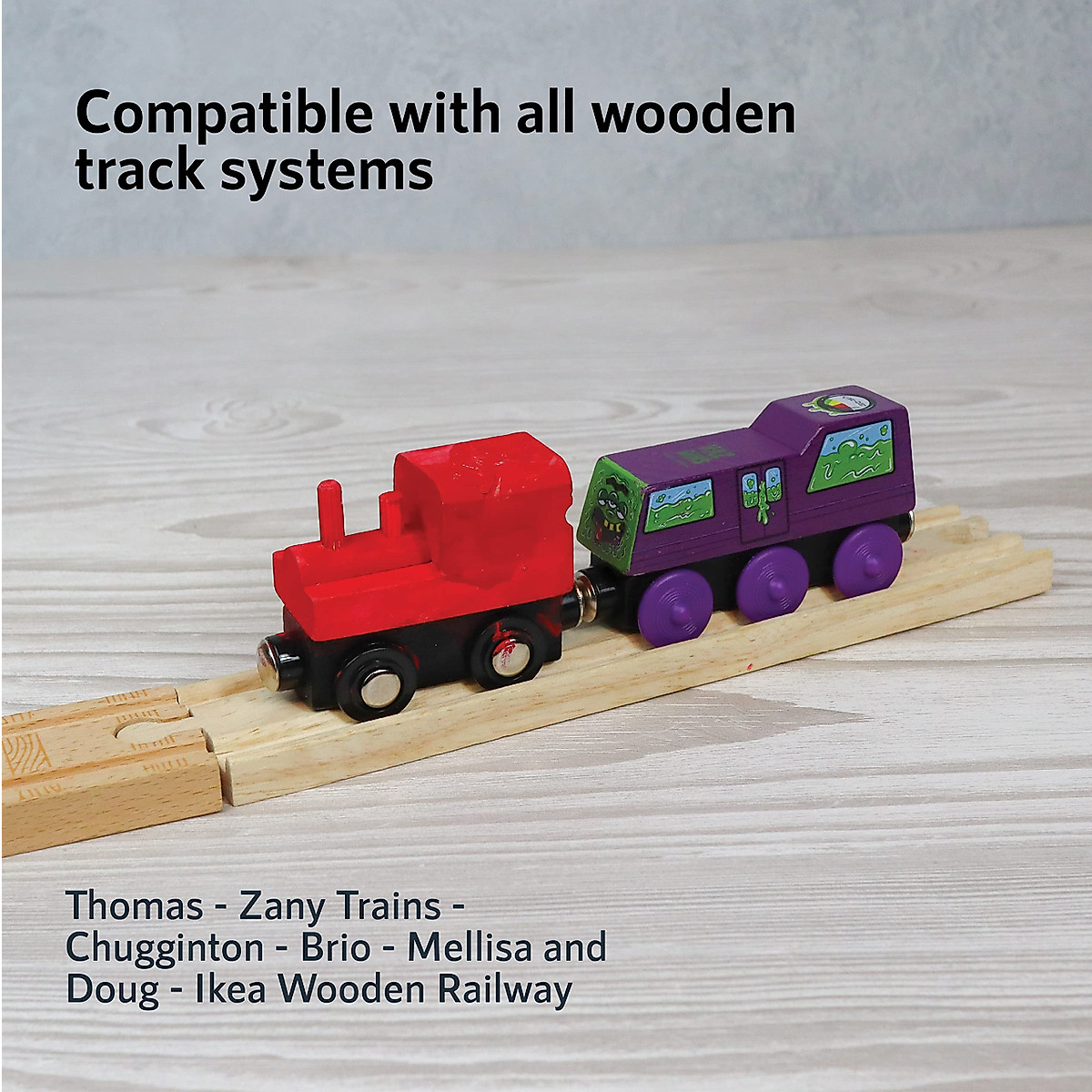 Upper Midland Products 24 Wooden Trains - DIY Unpainted Magnetic Wooden Train Cars - Unfinished Perfect for Paint Project, Crafts, and Trains Birthday Party Supplies - Thomas and BrioCompatible