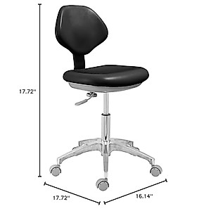 Dental Medical Chair for Dentist Doctor's Stool Adjustable Mobile Chair PU Leather Black(14#)