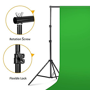 LOMTAP Background Stand Heavy Duty 6.5x10ft/ 2x3m Backdrop Support System Photography Photo Video Studio Kit with Carrying Bag for Adjustable Height and Width Shooting Photo Studio