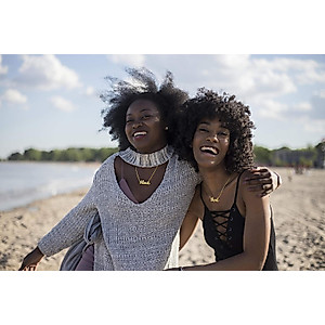 Awegift Women Jewelry Name Necklace Big Initial Gold Plated Best Friend Women Gift for Her Lacey