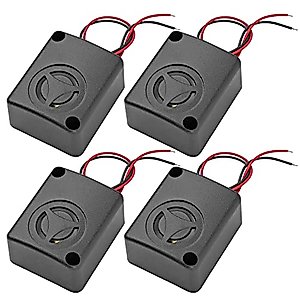 110dB Electronic Black Mini Piezo Alarm Siren DC 12V Insurance AntiTheft HighDecibel Square Shell Active Buzzer Alarm for Car Safes 4PCS